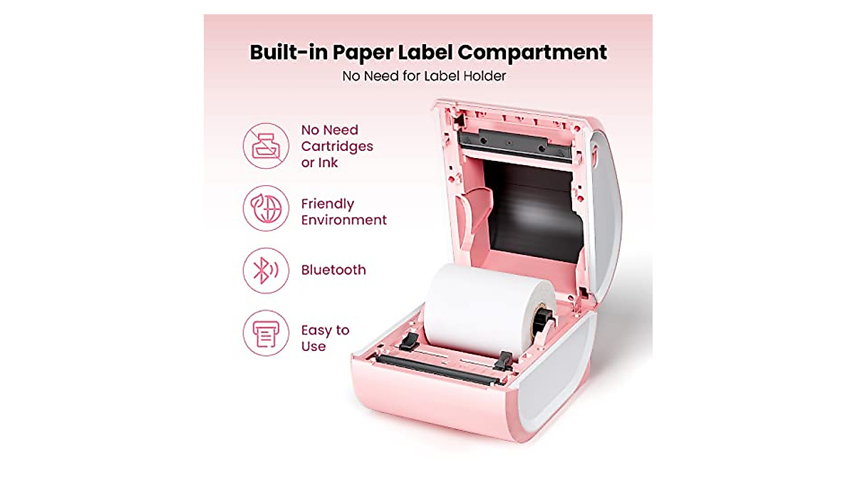 Bluetooth Shipping Label Printer - Compact & Wireless