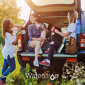 Waterdrop Water Pouch for Drinking, Hiking Water Bag, Pouch Water Bottle, Compatible with Filter Straw, Reuseable, Foldable, BPA-Free, 16 oz, Pack of 3