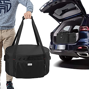 SAMDEW 21-Inch Outdoor Fire Pit Bag Compatible with Outland Firebowl Model 863 864, Firebowl Travel Carrying Case for 21-Inch Diameter Propane Gas Fire Pit, Black, Bag Only