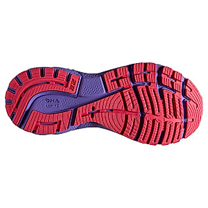 Brooks Women's Adrenaline GTS 22 Supportive Running Shoe - White/Coral/Purple - 8.5 Medium