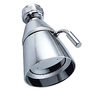 High Flow Shower Head, Angle Simple Solid Brass With Swivel Joint High Pressure Shower Head Adjustable Shower Spray Head Wall Pipe Shower Nozzle Female G 1/2, Chrome