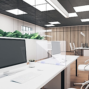 Weysat Counter Desk Sneeze Guard Acrylic Panels Holder Acrylic Desk Divider Partition for Business, Office, School 24 Inch x 16 Inch, Fasten Panels from 1/8 Inch to 1/4 Inch Thick (8 Pcs)