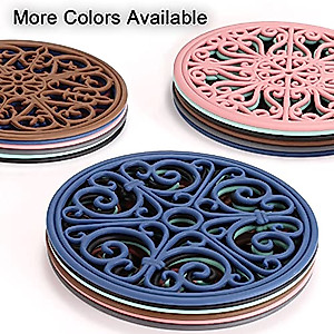 Trivets for Hot Dishes - NWFHTD Silicone Trivet Mat for Kitchen Counter - Hot Plates to Protect Table / Hot Pads for Countertops / Hot Pot Holder / Pads for Hot Pots & Pans - Set of 3, Black