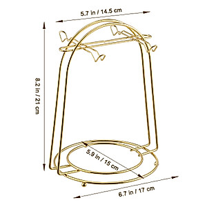 Toddmomy Iron Coffee Cup Holder Rack, Gold (8.25X6.68X5.89in), Storage for Home Kitchen Desktop