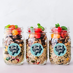 Thank You Stickers, 1.5" Thank You Stickers Roll for Small Business, Decorative Sealing Stickers for Envelope, Gifts, Boxes, Bags, Packaging, Holiday, 500 Pieces Each Roll Blue