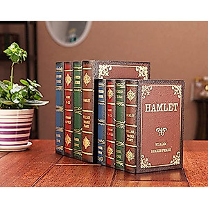 B&S FEEL Wooden Antique Book Box, Set of 2