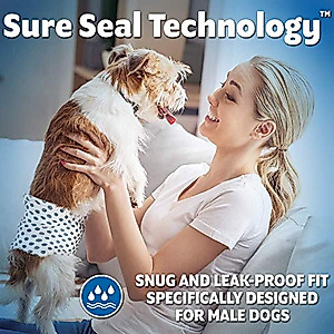 OUT! Pet Care Disposable Male Dog Wraps - Absorbent Male Wraps with Leak Proof Fit - XS/Small (Waist 13-18in) - 32 Count