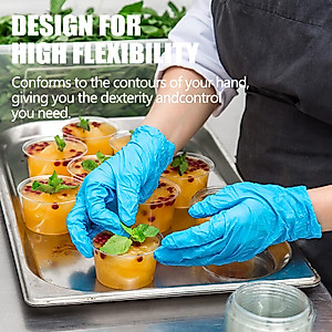 Amozife Nitrile Vinyl Blend Gloves, 4 Mil Powder & Latex Free Non-Sterile Disposable Gloves for Cooking, Cleaning & Food Prep, X-Large