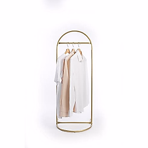 VEGAINDOOR Oval Metal Clothes Rack Strong Garment Rack, Industrial Clothing Rack,Heavy Duty Clothes Rack,Portable Clothing Rack Hanging Clothes Rack for Small Spaces and Rooms Gold,Black,White (Gold)