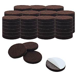 uxcell 70pcs Furniture Pads Round 3/4" Self-Stick Non-Slip Anti-Scratch Felt Pads Floors Protector Dark Brown
