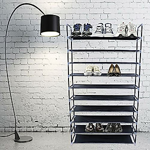 Shoe Rack Organizer Storage Shoes Shelves Black 10 Tier 50 Pairs Standing