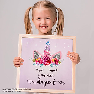 DOTOLOGIE Diamond Art Diamond Painting Kits for Adults Paint by Numbers with Gems Unicorn You are Magical 12" x 12"