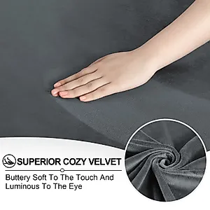 FestiCorp Sofa Cover, Velvet Couch Covers for Dogs, Stretch Sofa Slipcovers, Thick Furniture Covers for Pets, Washable Chair Cover, Armchair, Grey