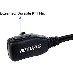 Retevis RT45 RA19 1 Pin Walkie Talkie Earpiece with PTT Mic, Compatible with Motorola T100 T107 T100TP T200TP T260 T260TP T280 T460C T465 T600 T605 T800 T5428 T6200 Two Way Radio (1 Pack)
