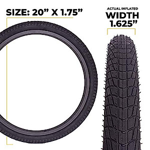20 Inch Bike Tire Packages for Kids and BMX Tires. Fits 20x1.75 Bike Tube , Tire, Rims, Front or Rear Wheels. Includes Tire Tools. With or Without Tubes. 1 Pack or 2 Pack. (2 Tires - With Tubes)