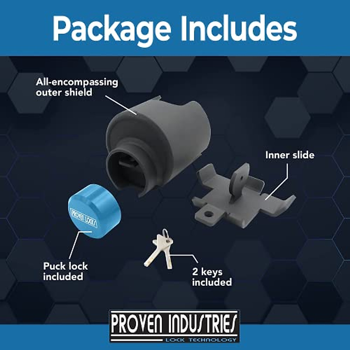 Proven Industries Model 2516-AS Trailer Lock, Fits (1997-2019) 2 5/16-Inch Airstream Couplers, Made in The USA (Blue)