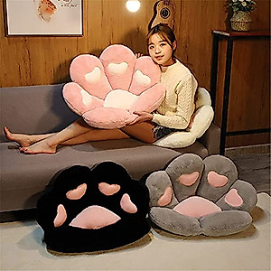 Deaboat Cat Paw Seat Cushion Chair Pads Cats Paw Shape Lazy Sofa Soft Chair Floor Cushions Cute Pillow Big Seat Pad Home Decor for Office Worker Kids Girlfriend Gift Cat Nest (Black, 27.6 * 23.6inch)