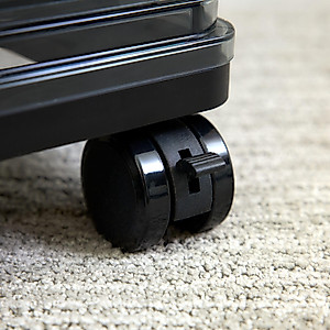 iDesign The Sarah Tanno Collection Small 5-Drawer Stacking Cosmetic Organizer Cart, Smoke/Black