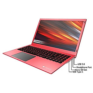 Gateway 15.6 FHD Ultra Slim Notebook in Red Intel Quad Core up to 3.1Ghz 4GB DDR4 128GB SSD Tuned by THX Audio HDMI Cortana Webcam Windows 11 (Renewed)