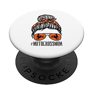 Motocross MX Moto Mom Mothers Day Messy Bun Leopard Print PopSockets Swappable PopGrip