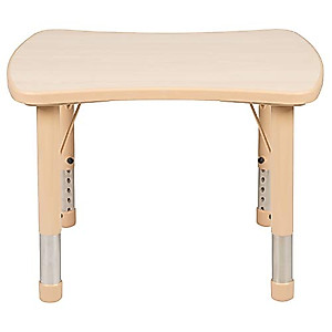 Flash Furniture 21.875"W x 26.625"L Rectangular Natural Plastic Height Adjustable Activity Table