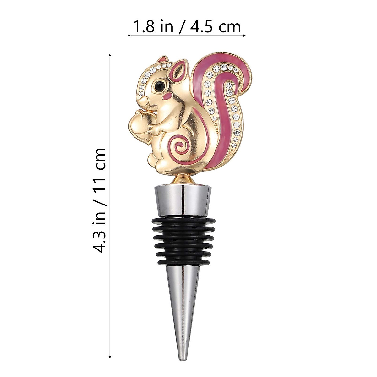 DOITOOL Alloy Wine Bottle Stopper Animal Squirrel Shaped Wine Pourer Reusable Beverage Plug Cap Champagne Saver for Easter Wedding Bar Party