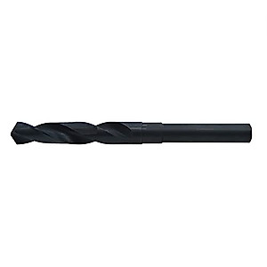 MAXTOOL 37/64" Silver and Deming Drill Bits HSS M2 S & D Drill Bits Prentice Twist Drills Black Oxide 1/2" Reduced Shank 6" OAL; SD02B00R037