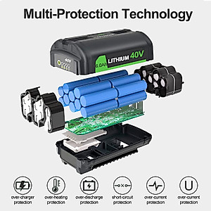 DTK 40V Lithium Battery Replacement for Ryobi 40V Battery OP4026 OP40201 OP40261 OP4040 OP4050 OP40601