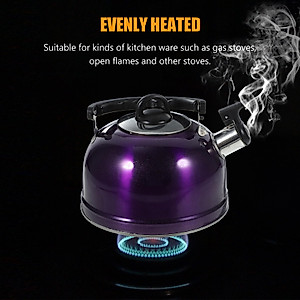 Luxshiny Stainless Steel Spherical Kettle Kettle Large Capacity Flat Bottom Kettle Chime Kettle Electric Water Heater Pink Tea Kettle Camping Kettle Whistling Pot Purple Coffee Boiler