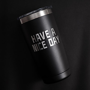 Funny Christmas Gifts Coffee Mug Tumbler with Middle Finger on the Bottom for Men and Women - White Elephant Gifts for Adults - Christmas Gifts Unique Holiday and Birthday Gag Gifts, 20oz Black