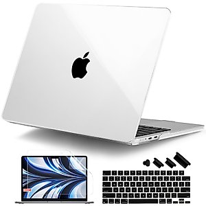 DONGKE Compatible with M3 MacBook Air 13.6 inch Case 2024 2023 2022 Release A3113 A2681 M2 with Touch ID & Retina Display, Plastic Hard Shell Case with Keyboard Cover & Screen Protector, Crystal Clear