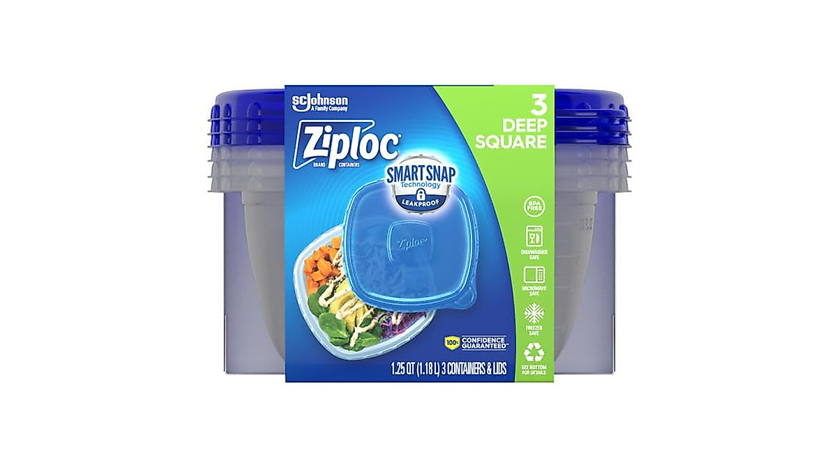Ziploc Storage Containers - SmartSnap Technology 3 Pack