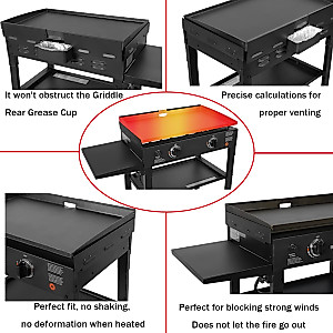 Wind Guard for Blackstone 28" Griddle, Wind Screen, Blackstone Griddle Accessories Heat Gathering, Saving Propane, Stable and Not Shaky, 4 Wind Guards Waterproof, Blackstone Grill Accessories, Black