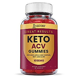 Justified Laboratories (2 Pack) Great Results Keto ACV Gummies 1000MG with Pomegranate Juice Beet Root B12 120 Gummys