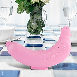 Tnfeeon Banana Keeper, Outdoor Travel Case Banana Protector Cute Carrier Storage Box Plastic Banana Protector Box Banana Case for Lunch Box Storage Covers for Fruits Freshness ()