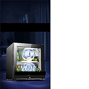 YAARN Small Fridge for Bedroom Household Small Refrigerator, Single Door Glass Thermostatic Wine Cabinet, Hotel Refrigerated Wine Cabinet