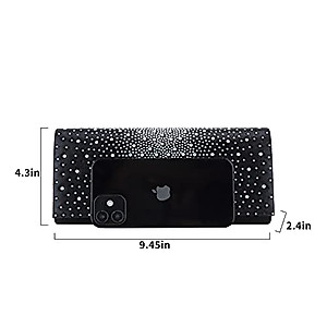 GripIt Women's Evening Handbag Rhinestone Clutch Glitter Purse Bags Diamond Purse for Formal Wedding and Party Cocktail with Shoulder Chain,Black