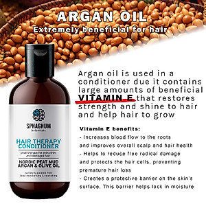 Sphagnum Botanicals Psoriasis Conditioner - Peat Mud Treatment for Thin, Dry and Damaged Hair. Best Hypoallergenic Minerals with Argan & Olive Oil for Silky Hair. Paraben, Sulfate Free. 8.45 oz