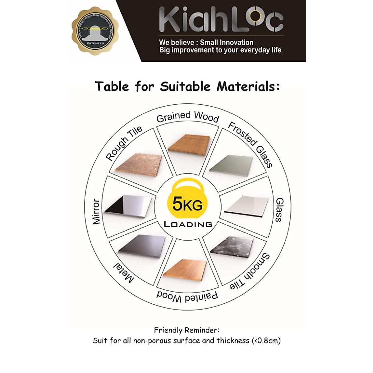 KiahLoc Patented Yellow Ring Indicator Suction Cup Double Rectangular Shelf, Removable Wall Vacuum Holder for Smooth Tile, Glass and Mirror, ABS Hook Cup Hold up to 22lb (Black)