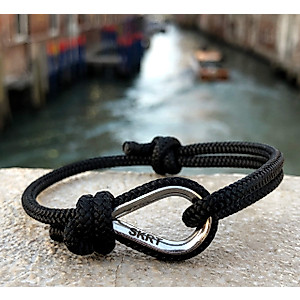 Shkertik Adjustable Nautical Bracelet for Adventure Seekers, Handmade Rope Bracelet for Men and Women, Life-Proof Nautical Rope Bracelet, Stylish Rope Bracelets to Tell Your Unique Story, Black