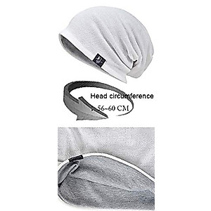 VECRY Men Slouch Hollow Beanie Thin Summer Cap Skullcap (Solid Black1)