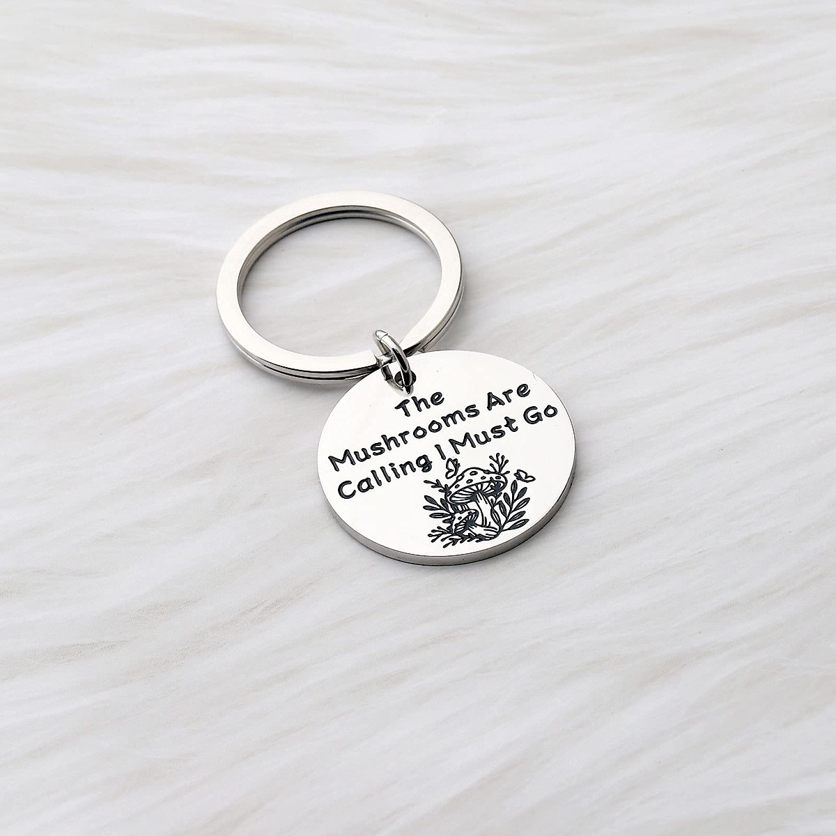 TIIMG Mushroom Keychain Gift Mycology Gift Mushroom Foraging Gift Gift for Mushroom Lovers (The Mushrooms Are Calling)