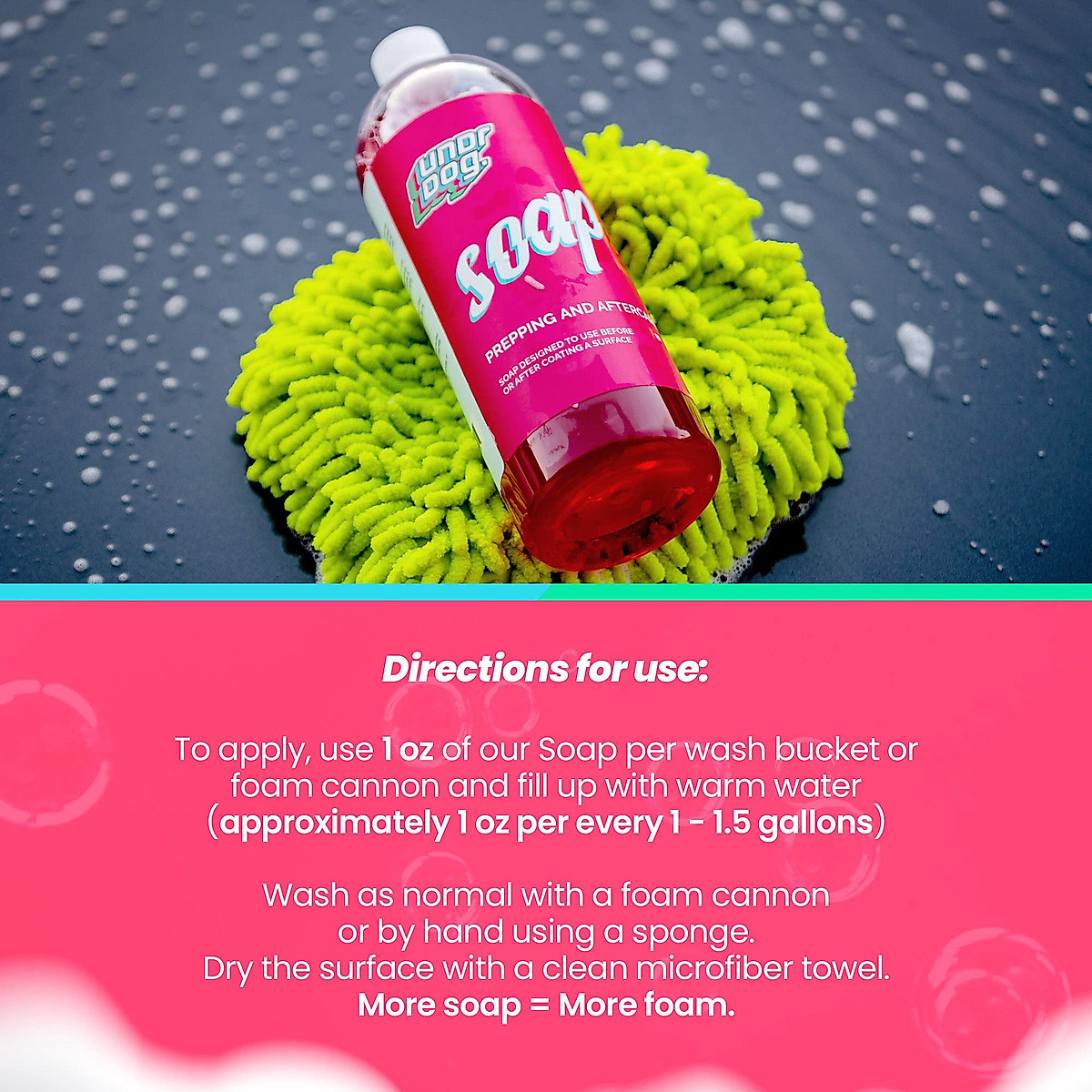 Undrdog Car Wash Soap, Foam Cannon Soap For Pressure Washer, Cleaner Detailing Supplies, Foam Gun Soap For Cars, Motorcycles, Trucks, Boats, 8, 16, 32oz (16oz)