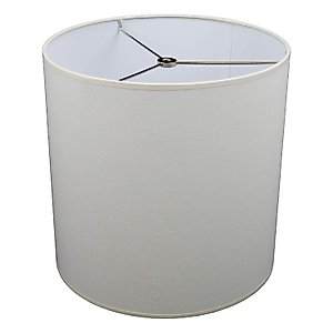 FenchelShades.com 12" Top Diameter x 12" Bottom Diameter 12" Height Cylinder Drum Lampshade USA Made (Linen Cream)