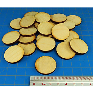 LITKO Miniature Base Set | Role-Playing Games | Laser-Cut 3mm Plywood | 3mm Baltic Birch Plywood | 25 Pack | Circular (30mm)