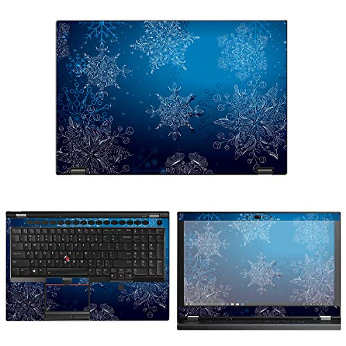 Decalrus - Protective Decal Snowflake Skin Sticker for Lenovo ThinkPad P53 (15.6" Screen) case Cover wrap LEthnkpd15_P53-196