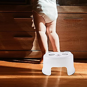 SECFOU Step Stool White Helper Pregnant Stool Plastic Living Step Anti- Home Cartoon and Foot Skid Room Chairs Non Stools Kitchen Training Toilet for Anti-Skid Bathroom Potty Supplies Round Ottoman