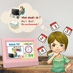 Kids Digital Alarm Clock Colorful, 7" Large LED Time Display Children's Sleep Trainer, Eye-Caring Digital Clock for Girls Boys Bedrooms Bedside, 17 Alarm Clock Settings Easy to Use Kids Birthday Gift