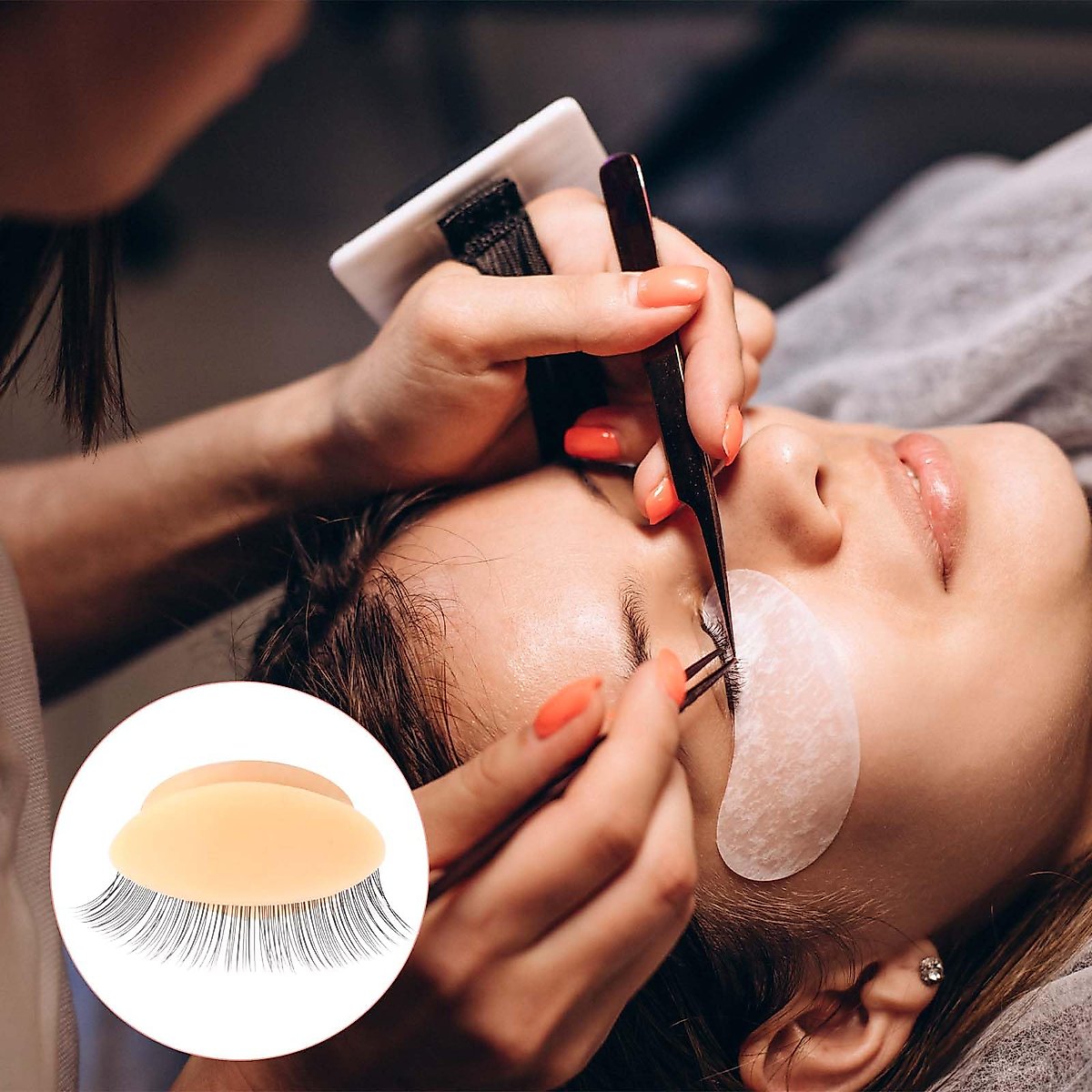 3 Pairs Replacement Eyelids for Mannequin Head Practice Eyelids for Eyelash Extensions Eyelids Realistic Eyelids Silicone with Eyelashes Practice Eyelash Eyelids for Eyelash Training Makeup
