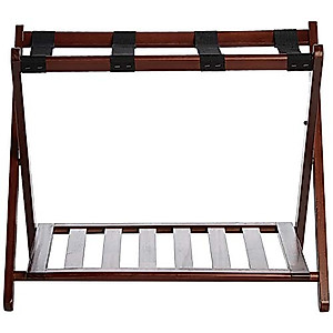 Casual Home Luggage Rack, Walnut, Solid Wood